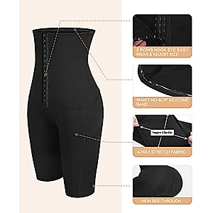FeelinGirl Tummy Control Shapewear Shorts for Women High Waisted Body Shaper Waist Trainer Leggings with Pockets