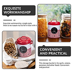 Alipis Potato Onion Storage Box, Set of 3 Kitchen Storage Canisters Jars Pots Containers Pantry Organizer Tin Vegetable Fresh Keeper with Aerating Tin Storage Holes