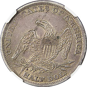 1838 Capped Bust Half Dollar AU 58 NGC 90% Silver 50c SKU:IPC52