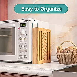 Bamboo Bread Slicer for Homemade Bread,Adjustable Width Bread Slicing Guides. Sturdy Wooden Bread Cutting Board. Makes Cutting Bagels or Even Bread Slices Easy