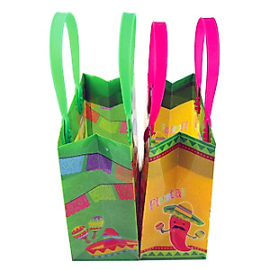 TINYMILLS Fiesta Themed Party Favor Bags Treat Bags, 12 Pack