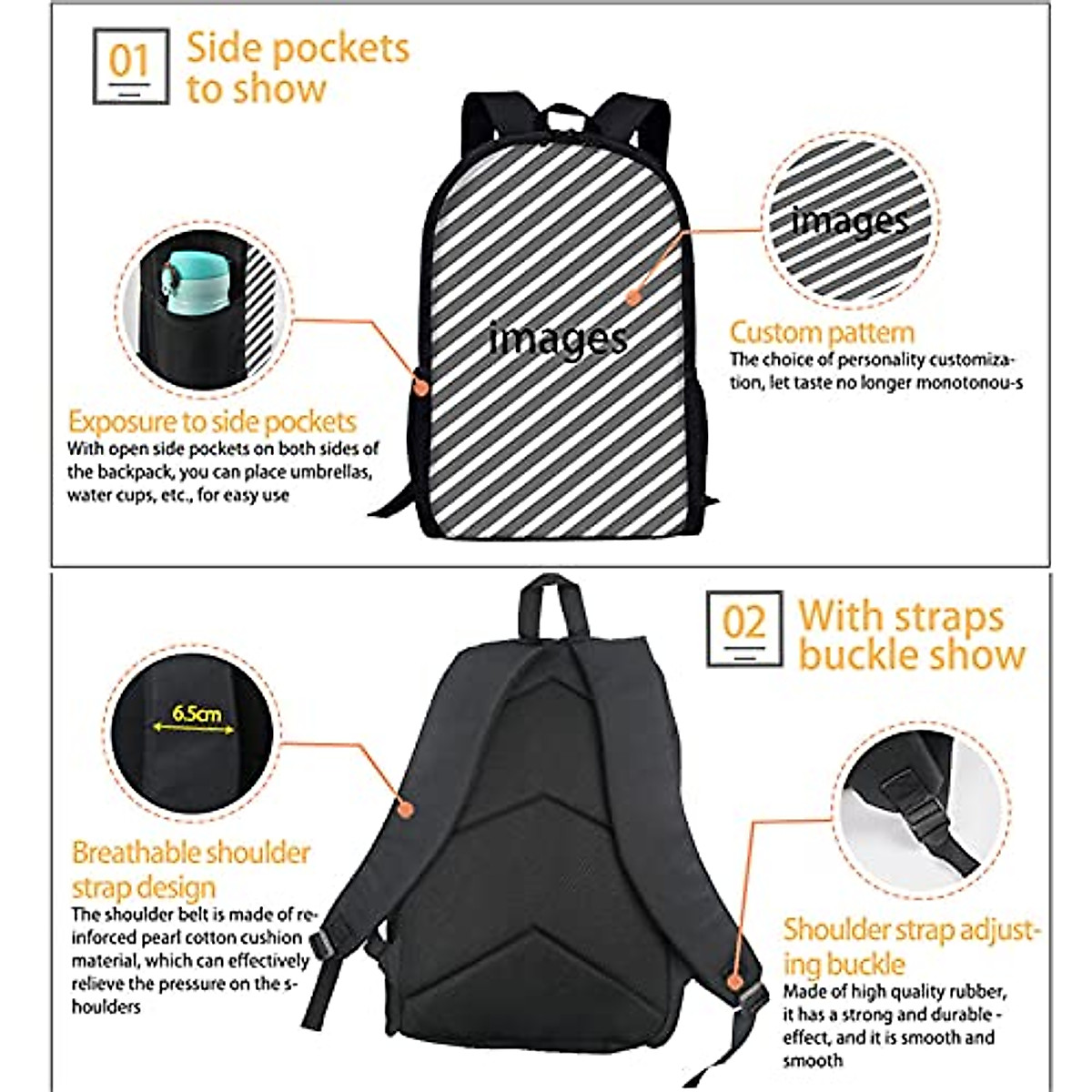 HELLHERO Sunflower Giraffe Backpack for Teen Boys Girls Bookbag Elementary Middle Primary School Bags Travel Shoulder Rucksack Daypack College Bookbag Satchel