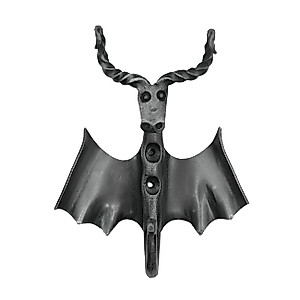 Hand Forged Dragon Wall Hook Wrought Iron Wall Mounted Coat Hook Blacksmith Metal Wall Hooks Rack Handmade Rustic Wall Hook Home Classic Look Black Antique Finish Wall Hooks by Living Ideas