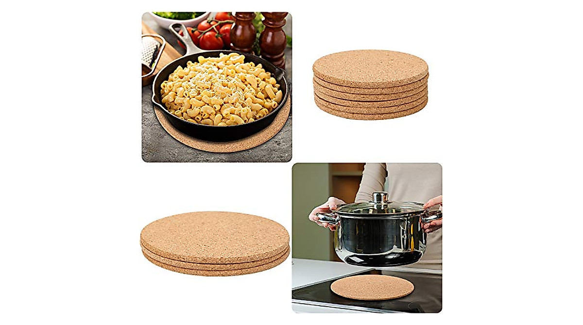 Absorbent Cork Coasters: 12 Pcs Multi-Size for Home & Bar