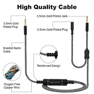 Asobilor Replacement Chat Link Pro Audio Adapter for Elgato Series Gaming Capture Card, Compatible with Nintendo Switch, PS5, PS4, Capture Voice Chat, Game Sounds, 9.2Ft Extension Cable (3.5mm Jack)