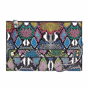 Women Snakeskin Pattern Evening Clutch Bag Fashion Envelope Wristlet Bag Handbag Purse (Blue)