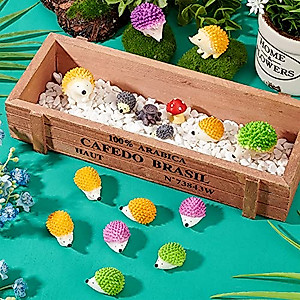 SUPERFINDINGS 22Pcs Hedgehog Shape Resin Animal Model Ornaments Miniature Fairy Garden Accessories 25x18mm Hedgehog Mushroom Set Miniature Figurines for Fleshy Bonsai Outdoor Garden Decoration