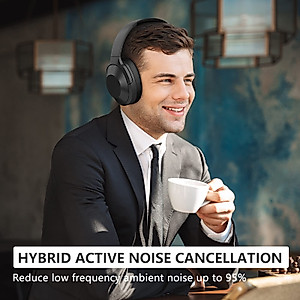 Srhythm NC85 Dynamic Hybrid Noise Canceling Headphones Bluetooth Wireless Over The Ear with HD Sound,Quick Charge,Ultra-Long Playtime,Multi-Modes Switchover
