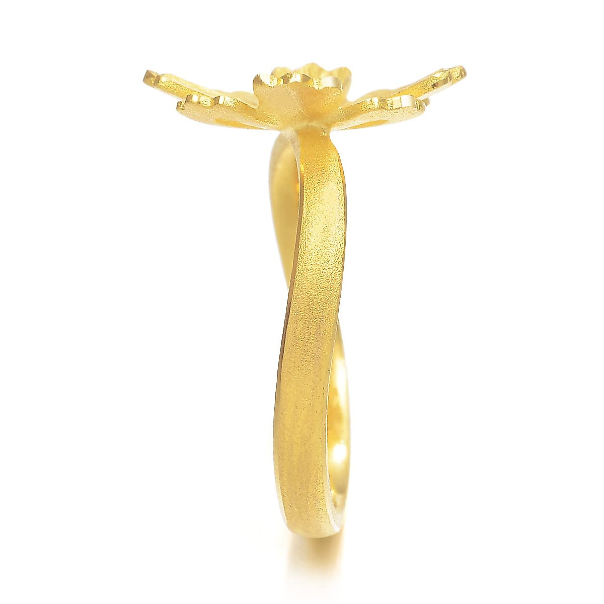 CHOW SANG SANG 999.9 24K Gold Price-by-Weight 3.74g Gold Blossom Ring (Size 13) for Women and Wedding Occasion 86941R