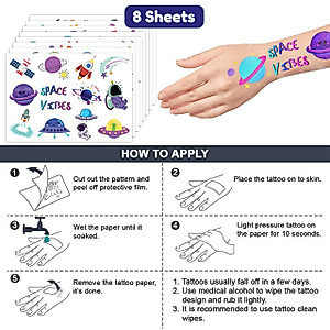 Galaxy Temporary Tattoos for Kids, 96PCS Outer Space Birthday Party Decorations Supplies Tattoos Stickers Cute Party Favors Girls Boys Gifts Classroom School Prizes Themed Christmas