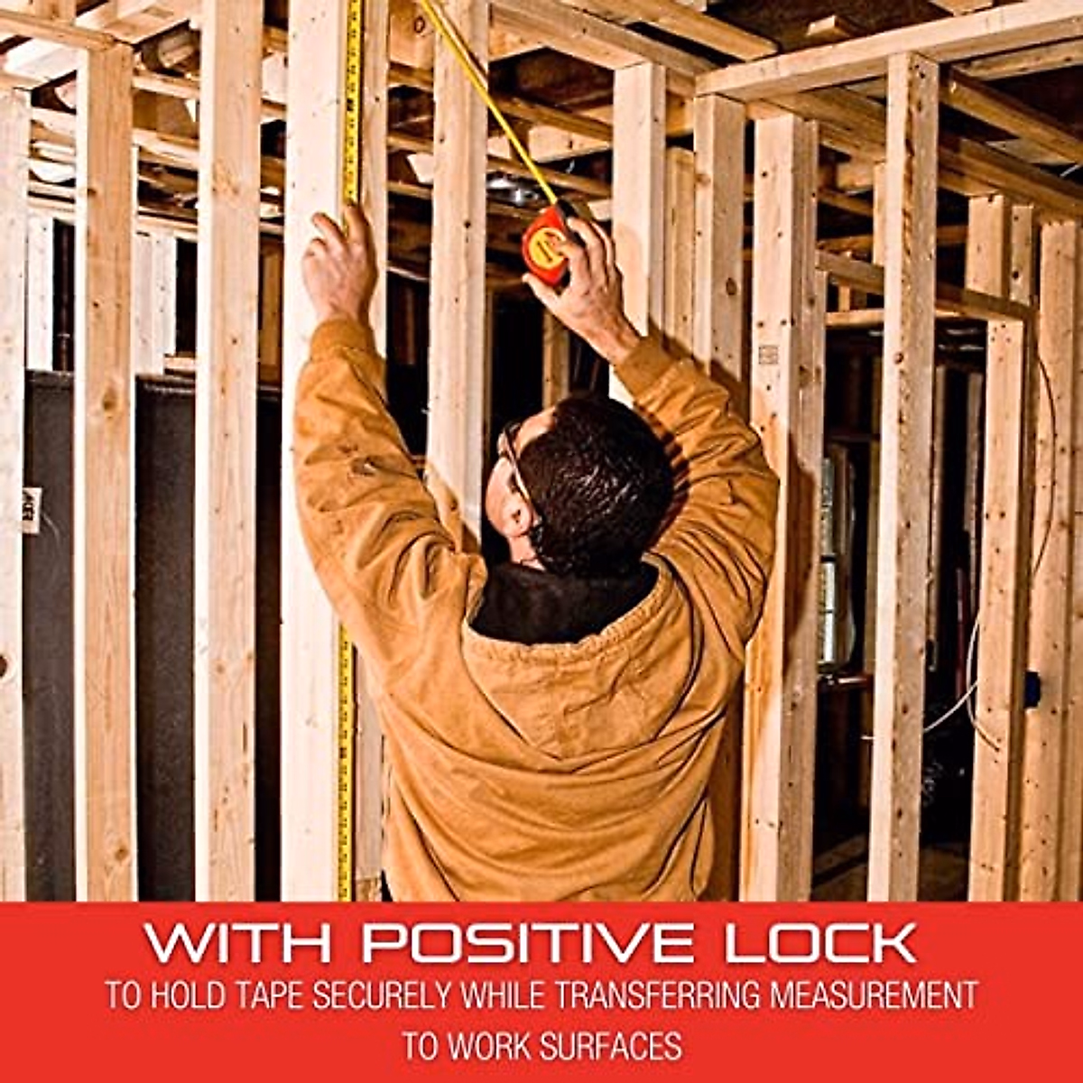 Starrett Exact Plus Retractable Imperial/Metric Pocket Tape Measure with Nylon Coating and Black Anodized Steel Belt Clip - 1.06" Width x 16' Length - KTXP106-16ME-N