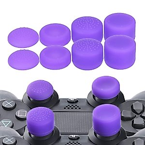 8PCS Raised Analog Sticks Thumb Grips Cap Cover Joysticks for Sony Playstation 4 PS4 PS4 Slim PS4 Pro DualShock 4 PS2 PS3 Nintendo Switch PRO Xbox 360 Wii U Thumbsticks Purple