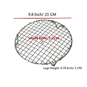 Stainless Steel Round Wire Baking Cooling Rack with Legs for Airfryer Oven, Nonstick Cooling Roasting Rack Net Grill Barbecue Rack for Cooling Cookie Bread Cake (250mm/9.8")