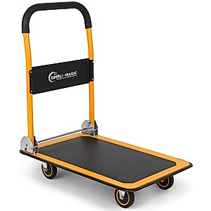 Simpli-Magic Push Cart Dolly, Moving Platform Hand Truck, Foldable for Easy Storage and 360 Degree Swivel Wheels with 440lb Weight Capacity