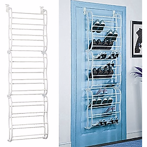 GPCT Over The Door Wall Hanging 36-Pair Shoe Rack. Fits Over Standard-Size Doors, 12 Shelves Design, Holds Sneakers, Heels, Sandals, Low Boots. Shelf Closet Wall Hanging Organizer Storage Shoe Stand