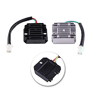 4 Wires 12V 4-pin Voltage Regulator Rectifier for 50cc 70cc 90cc 110cc 125cc ATV Scooters Go Karts Quad 4 Wheelers Moped Dune Buggy Sandrail Roketa Taotao Rectifier(Black)