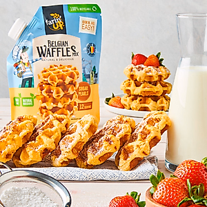 Farin'UP Belgian Waffle Mix with Pearl Sugar, 16oz | Resealable, No Mess Packaging (Pack of 1)