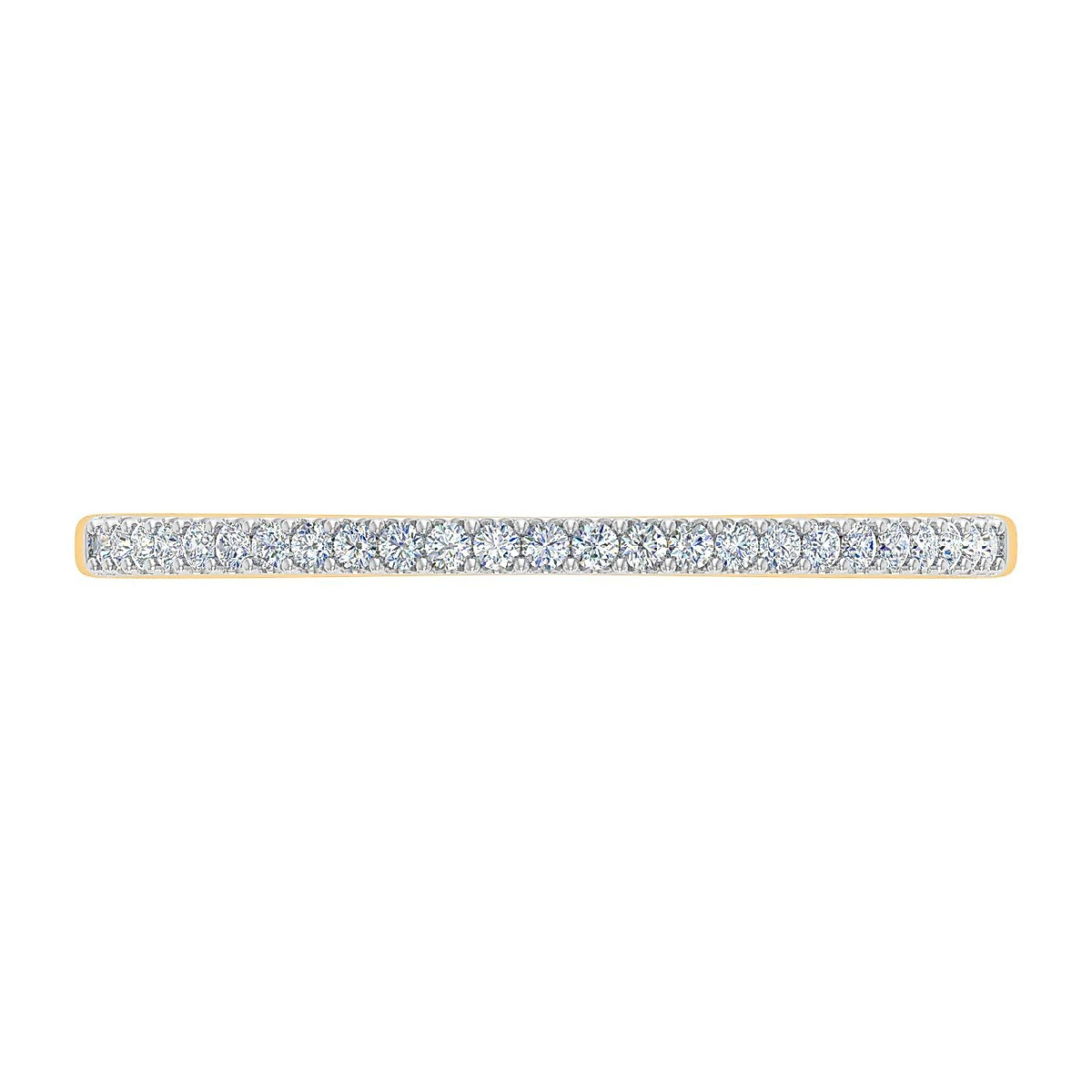0.08 Carat (ctw) 10K Yellow Gold Diamond Ladies Wedding Anniversary Stackable Ring (Ring Size 5.5) (I1-I2 Clarity)