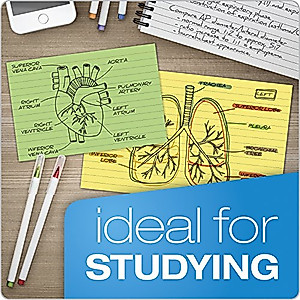 Oxford Ruled Color Index Cards, 3" x 5", Green, 100 Per Pack (7321 GRE)