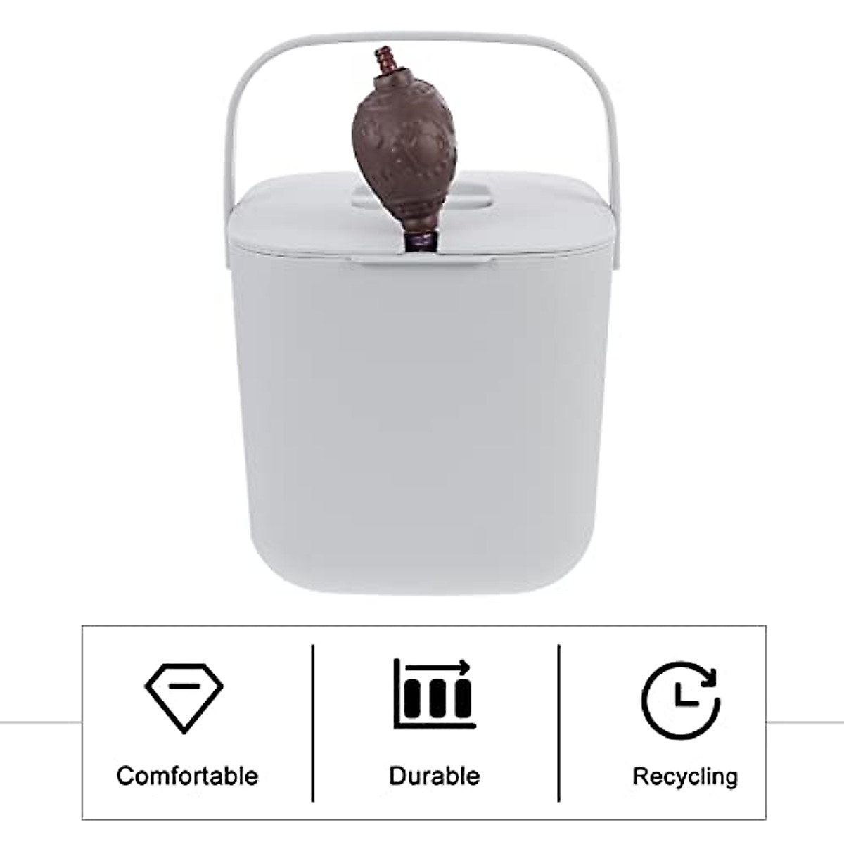 UPKOCH 1 Set Mini Small Trash Can Wastebasket Tea Residue Filter Bucket Tea Residue Garbage Can Chinese Tea Accessory Garbage Container Recycle Bin for Kitchen Home Grey