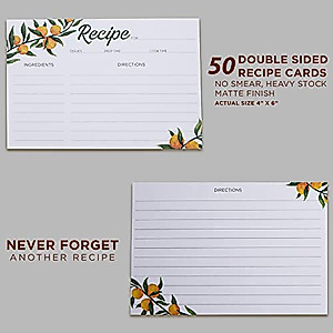 LUTANI Acacia Recipe Box with Cards - Blank Recipe Box Wooden Set Come with 50 4x6 Recipe Cards, 8 Dividers, Cards Made with Thick Card Stock. Perfect Recipe Organizer (Acacia Wood)