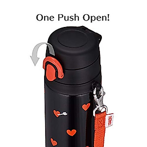 Thermos JNT-551 BKR Water Bottle, Vacuum Insulated Travel Mug, 16.9 fl oz (550 ml), Black Red