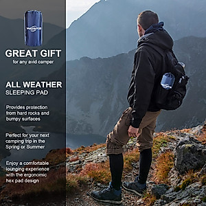 WANNTS Sleeping Pad, Ultralight Inflatable Sleeping Pad for Camping, Built-in Pump, Ultimate for Camping, Hiking - Airpad, Carry Bag, Repair Kit - Compact & Lightweight Camping Pad(Blue)