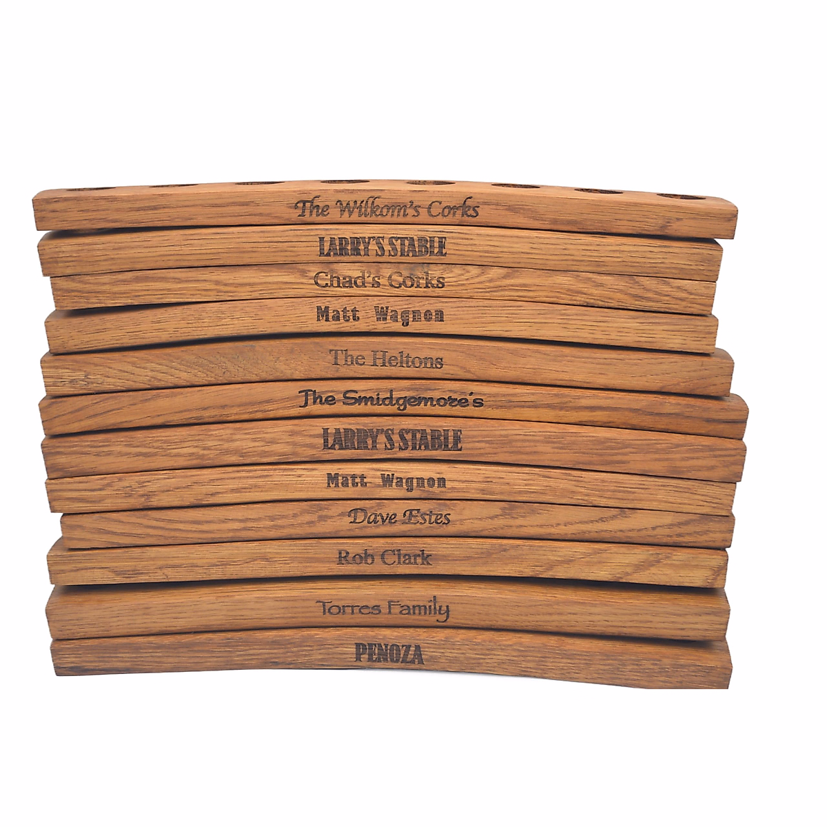 Personalized Laser Engraved Center Barrel Stave Stopper Cork Display Made To Fit Blanton's Bourbon Horse Stoppers- Wall Mountable