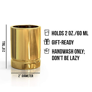 Straight Shooter 50 Caliber Shot Glass Groomsmen Gifts For Dad Birthday Gift Man Cave Furniture Cool Shot Glasses Tumbler Bulk Shot Glasses Funny Gifts for Men Set 4 of Ceramic