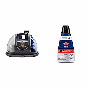Bundle of Bissell Little Green Pet Deluxe Portable Carpet Cleaner, 3353 + Bissell Professional Spot and Stain + Oxy Portable Machine Formula, 32 oz