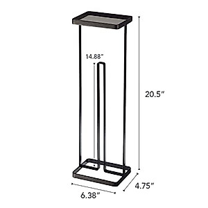 Yamazaki Home Roll Stand with Tray | Steel | Toilet Paper Stocker, One Size, Black