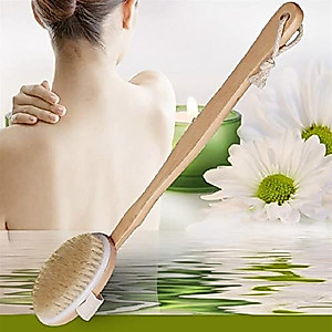 INGVY Dry Brushing Body Brush Natural Long Wood Wooden Body Brush Massager Bath Shower Back Spa Scrubber Natural Wood Bath Body Brush Cleaning Tool