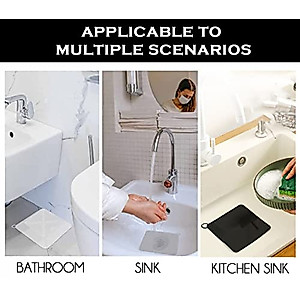 SUQMZAK Tub Stopper Silicone Drain Stopper,Bathroom Drain Anti-Odor Mat,Shower Drain Stopper for Bath, Kitchen Sink Cover for Bathroom Toilet Kitchen and Laundry 3 Pieces(Grey、White、Black) …