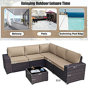 Piltwoff 2023 New 6 Pieces Outdoor Furniture Patio Set, Modern All-Weather Patio Furniture Sets,Garden/Backyard/Balcony Patio Conversation Set