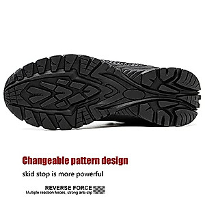 Hiking Shoes for Men Waterproof Lightweight Non Slip Comfortable Breathable Work Walking Trekking Trails Rain Outdoor Ankle Boots impermeable antideslizantes Zapatos de senderismo para Hombre Black