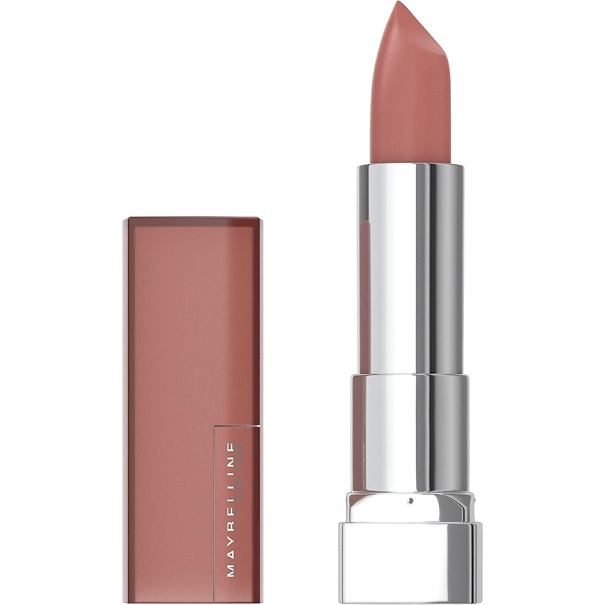 Maybelline Color Sensational Lipstick, Lip Makeup, Matte Finish, Hydrating Lipstick, Nude, Pink, Red, Plum Lip Color, Daringly Nude, 0.15 oz; (Packaging May Vary)