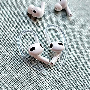 Adjustable Ear Hooks Compatible with AirPods Pro 2 2022 Release [ Anti-Slip ], 360 Degree Rotation Adjustment Earhooks Sport Holder Wings Compatible with AirPods 3 2 1 & Pro 4 Pairs Translucent