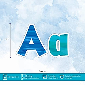 BARKER CREEK Letter Pop-Outs, 4" Sea & Sky, Multicolor Designer Letters for Bulletin Boards, Breakrooms, Reception Areas, Signs, Displays, and More! 4", 255 Characters per Set (1726)