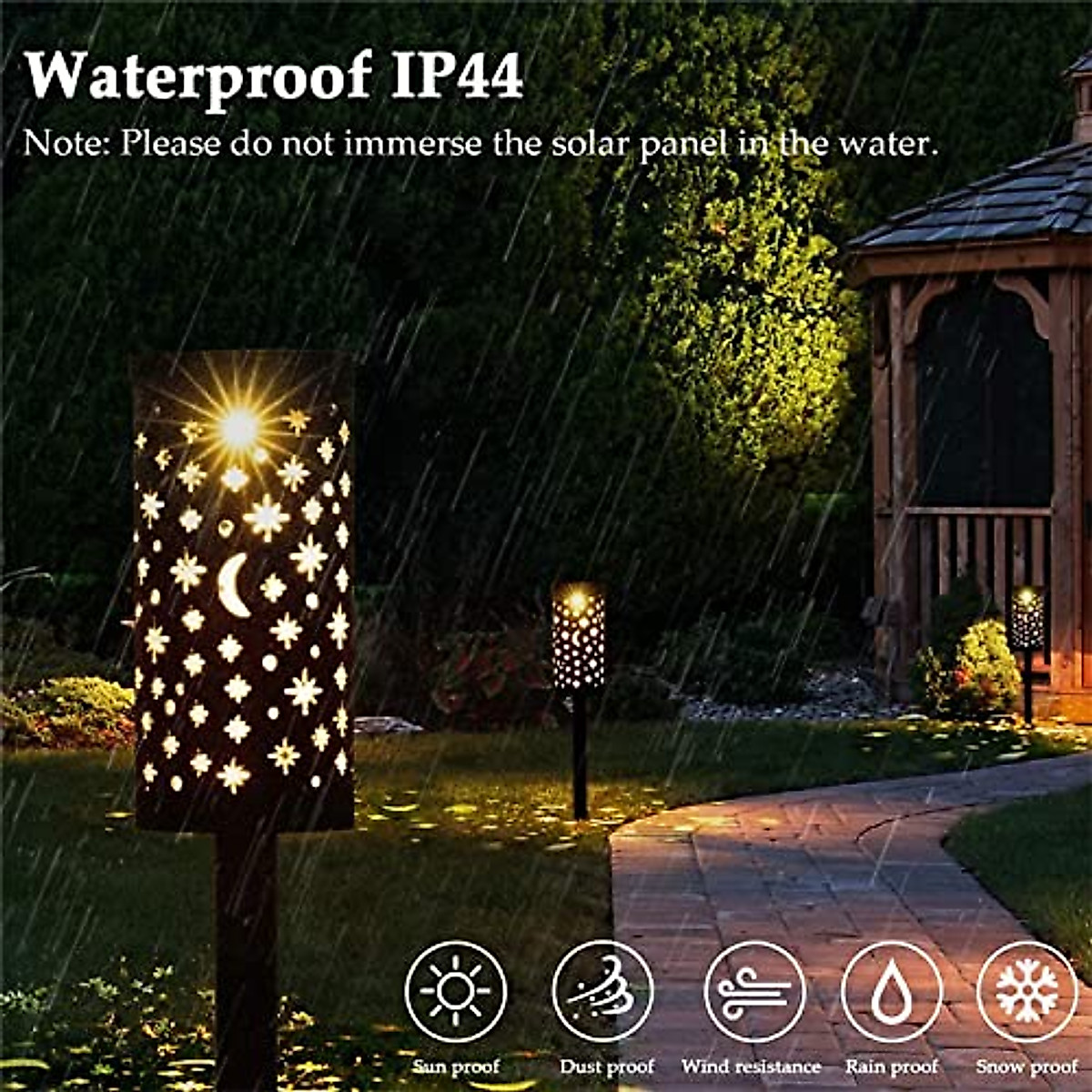 1PCS Solar Lantern Lights Star Moon Sunlight lamp Waterproof Outdoor Ramadan Hanging Lights for Home Garden Path Decoration Dropship