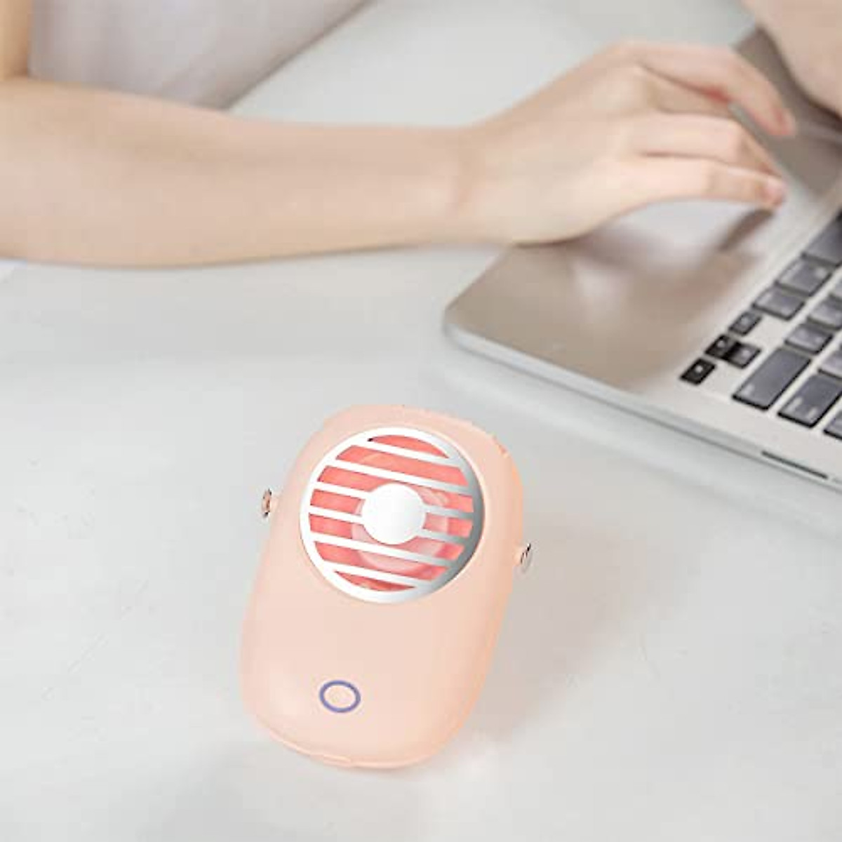 Mini Portable Fan Mini Hanging Neck Fan Quiet Personal Fan Handheld Fan for Home Office or Travel(Pink)