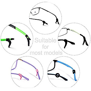 14 Pairs Eyewear Retainers Comfortable Silicone Eyeglass Strap Holder Sport Anti Slip Ear Hooks for Kids & Adults, Multi-colored