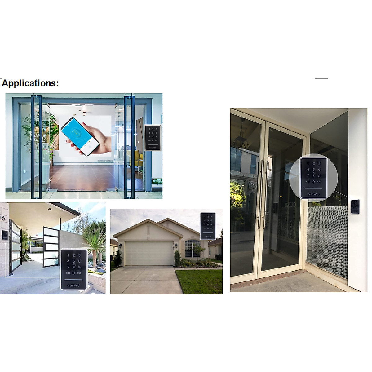 ISURPIAN ISURPASS Z-Wave Keypad Smart Lock Front Door,Hotel Digital Auto Lockdoor Locks for Home,keyless, Swipe Card, APP Black