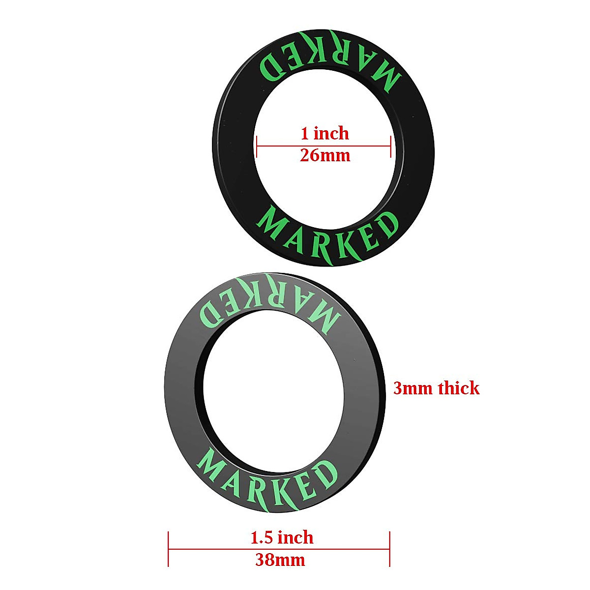 Citadel Black Health & Condition Rings - 80 Pack - Double Sided Black Plastic Rings, 30 Conditions & 4 Health Markers, Made for Dungeons and Dragons 5th Edition & Other Tabletop Role-Playing Games