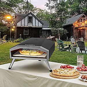 VEVOR Outdoor Gas Pizza Oven with Rotatable Pizza Stone, 13 inch Propane Pizza oven, 3 Layers Thick Portable Stove for Outside Backyard Camping Picnic, Carry Bag, Foldable Leg, CSA Certified