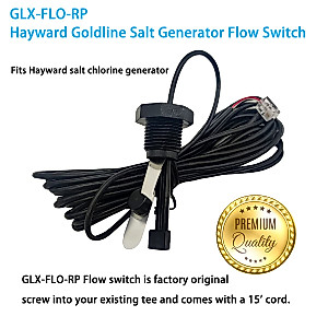 Nexjy GLX-FLO-RP Flow Switch for Hayward Salt Systems - Pool Flow Sensor Fit for All Hayward Goldline & Aqua Salt Chlorine Generators, Metal Induction Structure, 15-Feet Cable, 15 Year Warranty