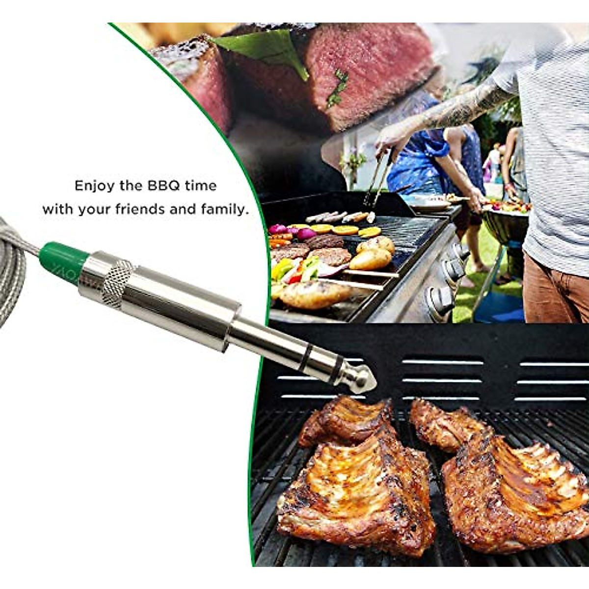 Replacement Parts High-Temperature Meat Temperature Probe Compatible with Green Mountain Grill/GMG Pellet Grills, Works with Jim Bowie Choice, Daniel Boone Choice & Davy Crockett Grills