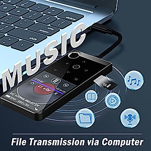 64GB MP3 Player with Bluetooth, Sunoony Music Player with FM Radio, Built-in HD Speaker, HiFi Lossless Sound, TF Card, Earphone, Voice Recorder/Video/Photo Viewer/E-Book Player for Kids, Running, Gift