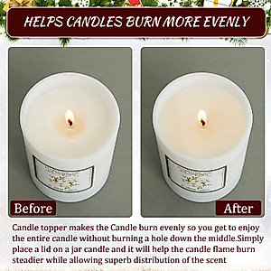 Moxweyeni 2 Pieces Candle Toppers to Burn Evenly Scented Jar Candles Cover 2.85 Inch Leaf Pine Candle Topper Lids Jar Candle Accessories Sleeves Gifts for Christmas Candles Party Favor(Chic Style)