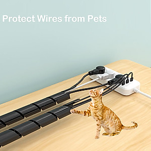 1/4" Spiral Cable Wrap - Wrapping Range:4mm-50mm- Spiral Wire Wrap Cord Covers Bundle Sleeve Hose for Computer Electrical Wire Organizer