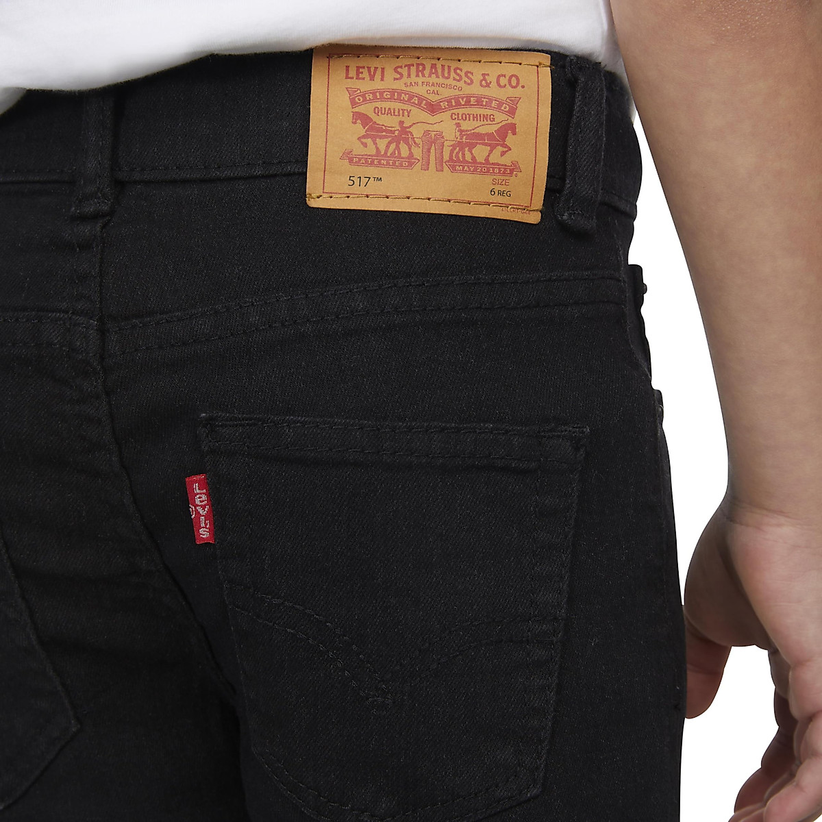 Levi's Boys' 517 Bootcut Fit Jeans, Black, 20